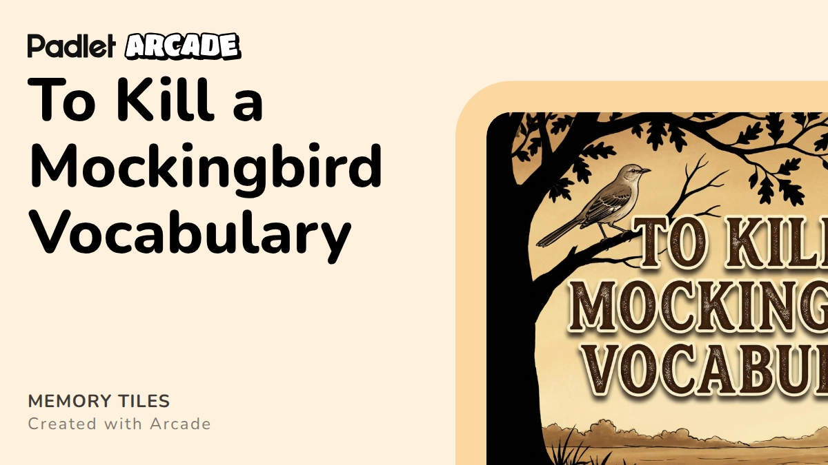 To Kill a Mockingbird Vocabulary | Arcade