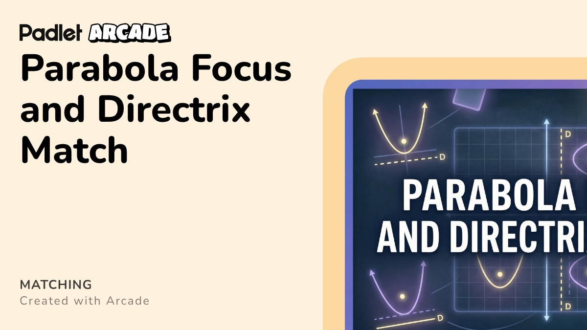 Parabola Focus and Directrix Match | Arcade