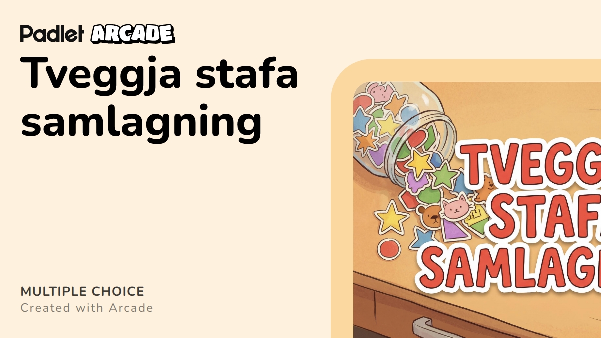 Tveggja stafa samlagning | Arcade