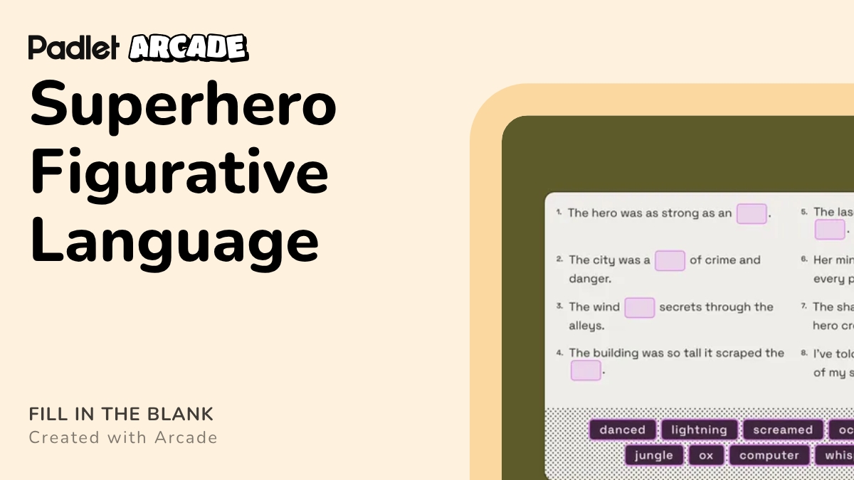 Superhero Figurative Language | Arcade