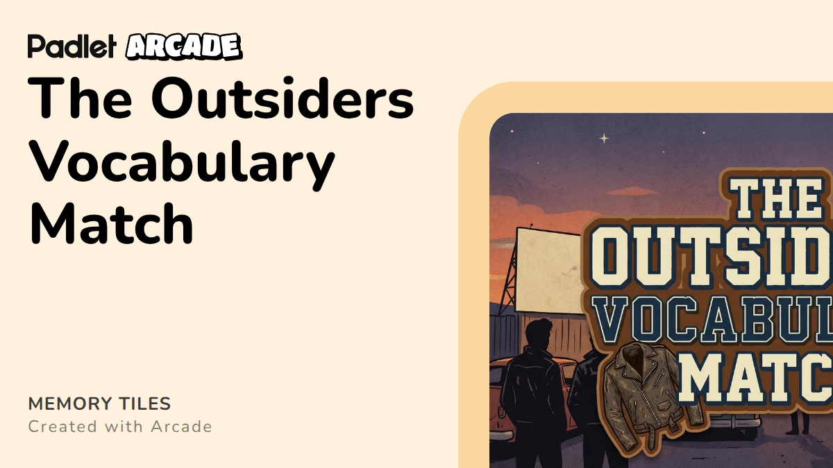 The Outsiders Vocabulary Match | Arcade