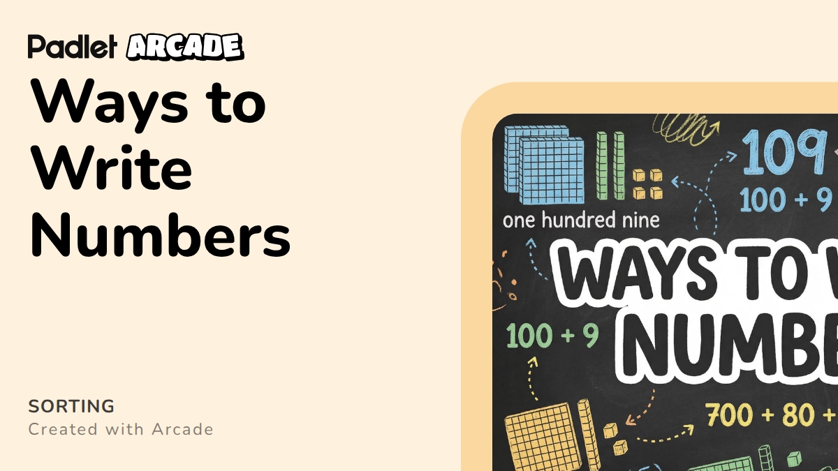 Ways to Write Numbers | Arcade