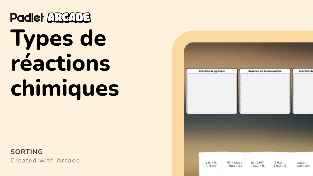 Types de réactions chimiques | Arcade